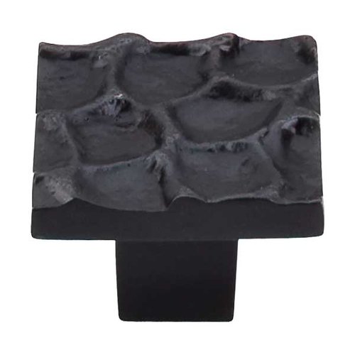 Top Knobs TK301CB, 1-3/8 Inch Length Cobblestone Square Cabinet Knob, Coal Black | CabinetParts.com