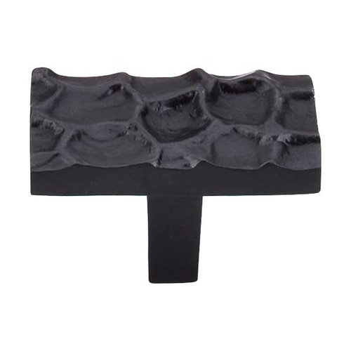 Top Knobs TK303CB, 1-7/8 Inch Length Cobblestone Rectangle Cabinet Knob, Coal Black ...