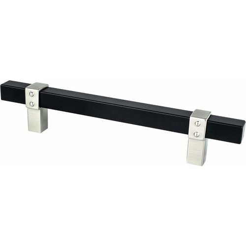 Berenson 5-1/16 Inch CC Rivet Rebel Cabinet Pull, Matte Black & Brushed ...