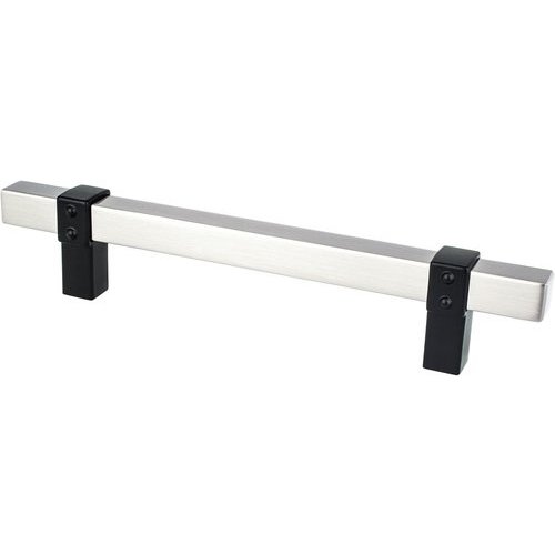 Berenson Rivet Rebel 5-1/16 Inch CC Cabinet Pull, Brushed Nickel Bar ...