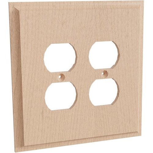 Brown Wood 01451002AL1, Double Outlet Wood Switch Plate, Alder ...