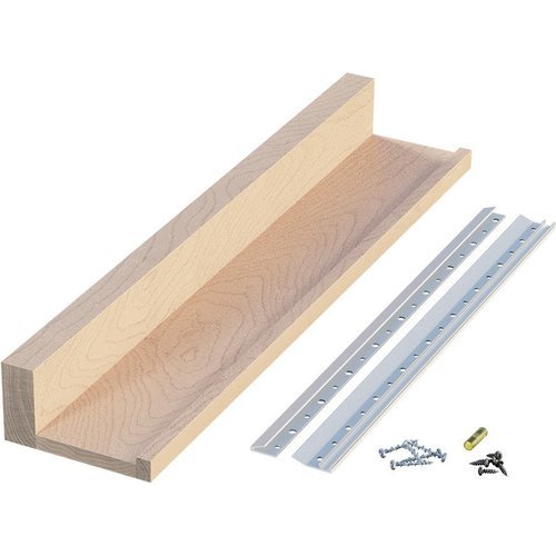 Brown Wood 01CHSHLF0424HM1, 24 Inch Length Slimline Channel Shelf, Hard ...