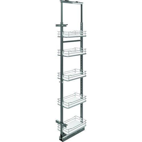 Hafele Elemental Pull Out Pantry Frame with 5 Adjustable Chrome Wire ...