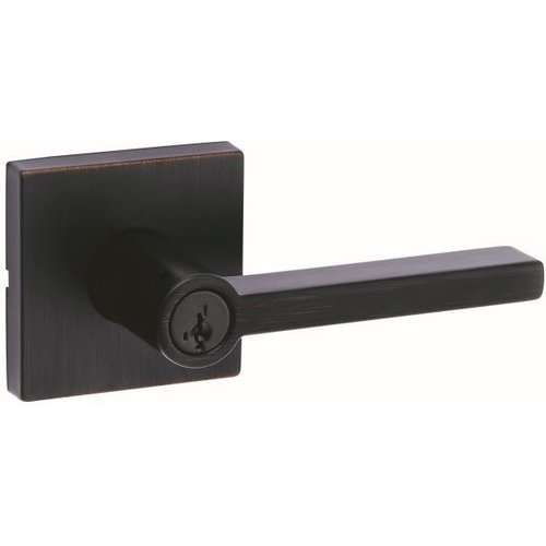 Kwikset 740HFLSQT-11PS, Halifax Door Lever with Square Rose Entry Door ...