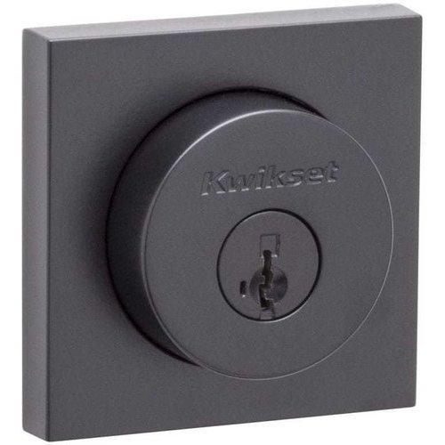 Kwikset 982SQT-514S.DS, UL Single Cylinder Halifax Square Rose Deadbolt ...