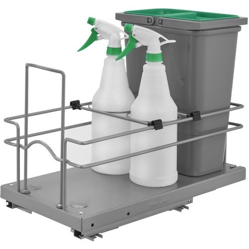 Rev-A-Shelf 8 Liter Bottom Mount Single Cleaning Trash Pull-Out Waste ...