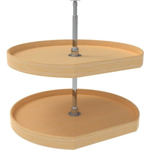 Rev-A-Shelf 28 Inch Diameter D-Shape Natural Wood Lazy Daisy 2 Shelf ...